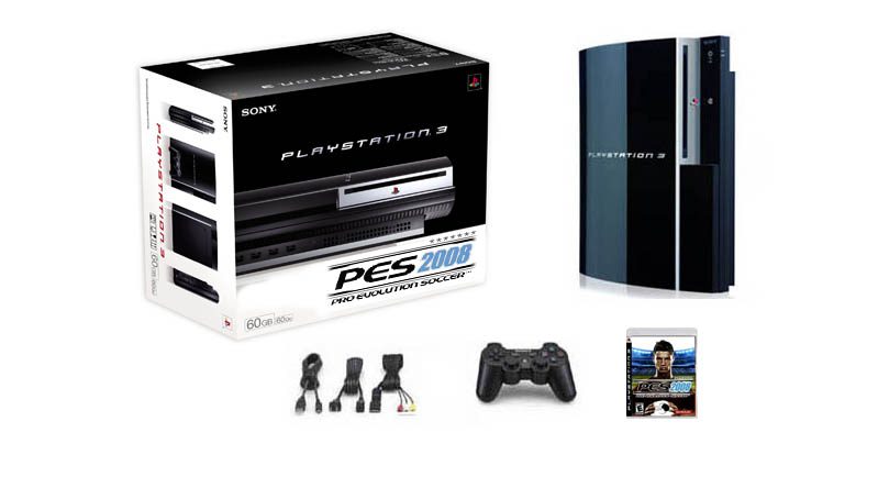 CONSOLA PLAYSTATION 3 NEGRO 40GB CON PRO EVOLUTION SOCCER 2008 – Gameplanet