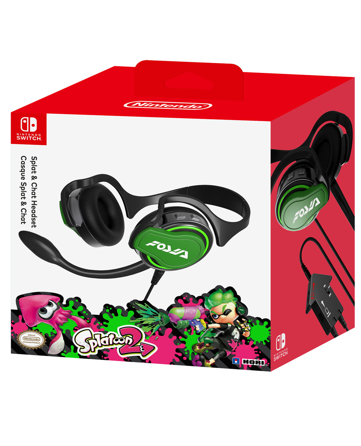 HEADSET NINTENDO SWITCH HORI PARA CHAT EDICION SPLATOON 2 NEGRO ...