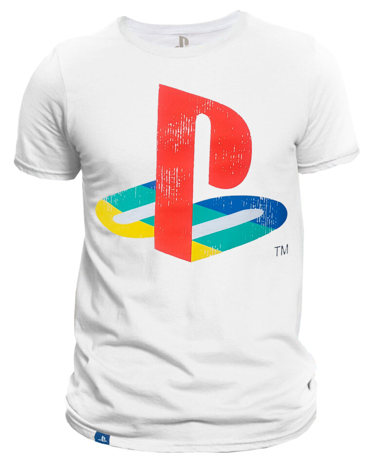 PLAYERA PLAYSTATION LOGO RETRO BLANCA GRANDE – Gameplanet