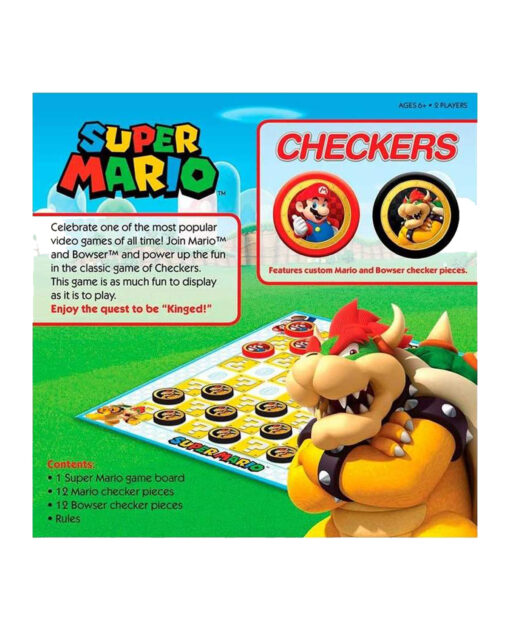 JUEGO DE MESA SUPER MARIO CHECKERS MARIO VS BOWSER – Gameplanet