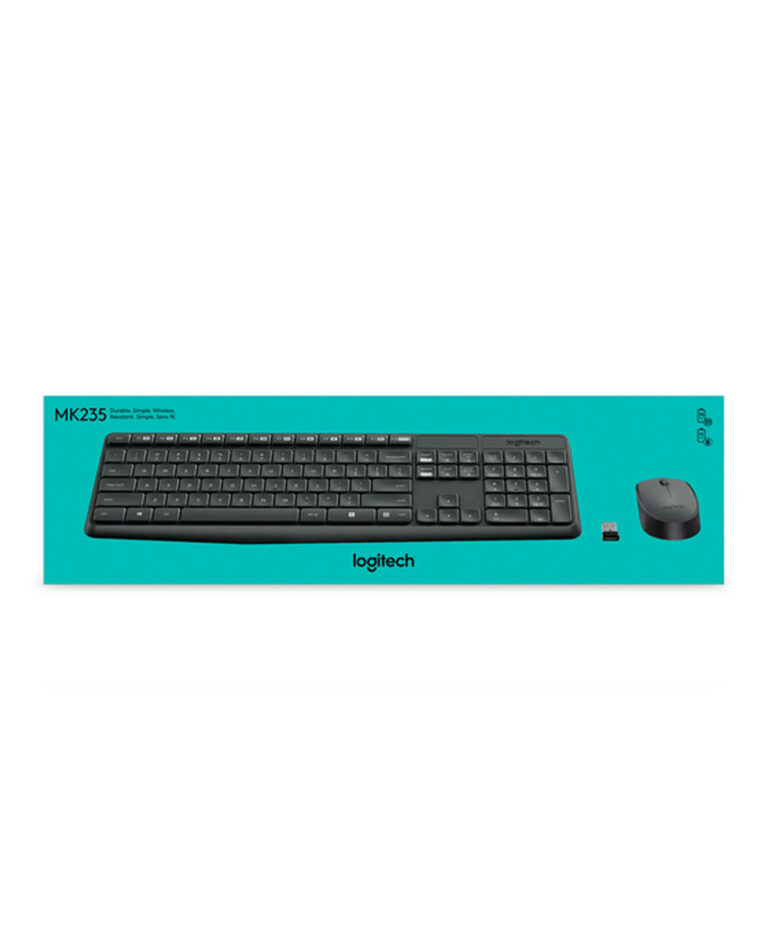 KIT TECLADO Y MOUSE LOGITECH MK 235 NEGRO – Gameplanet