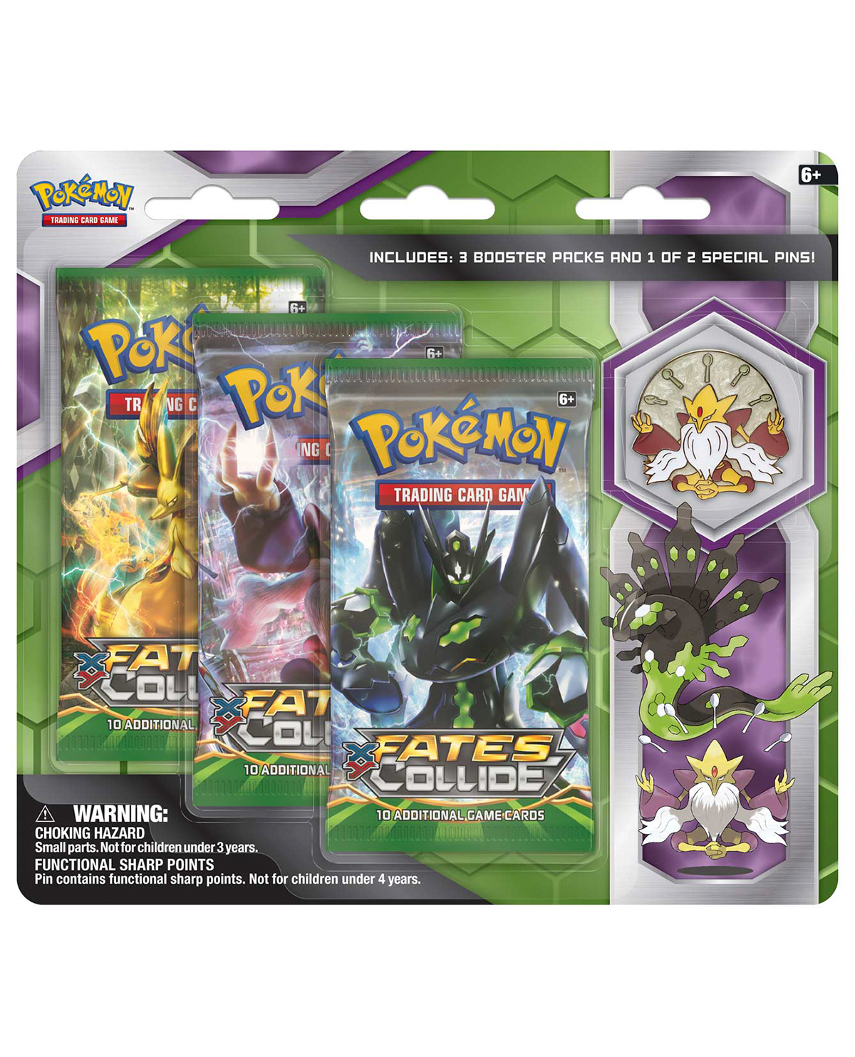 TRIPLE SOBRE POKEMON TRADING CARD GAME XY FATES COLLIDE CON PIN ...