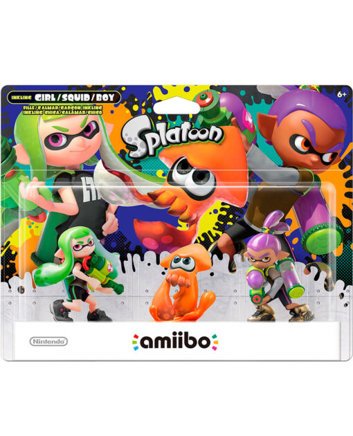 AMIIBO SPLATOON INKLING BOY MORADO INKLING GIRL VERDE E INKLING SQUID NARANJA PAQUETE TRIPLE ...