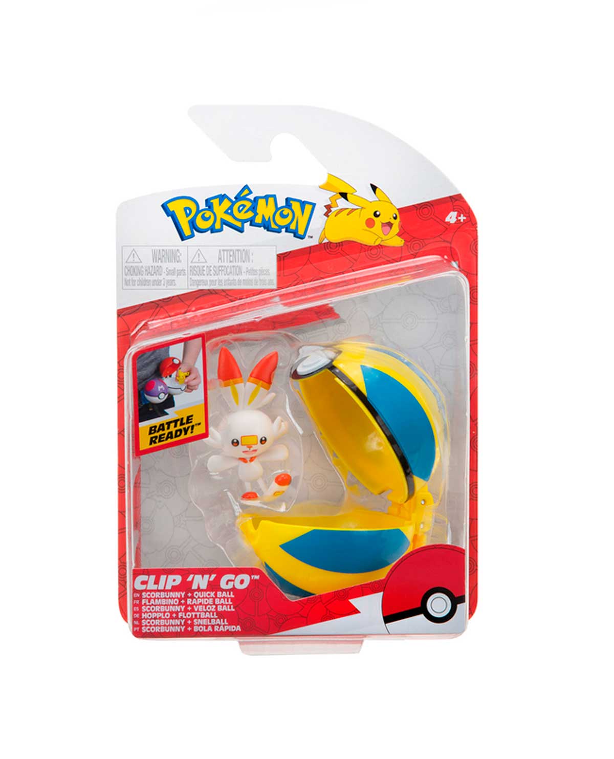 CLIP N GO POKEMON SCORBUNNY AND QUICK BALL – Gameplanet