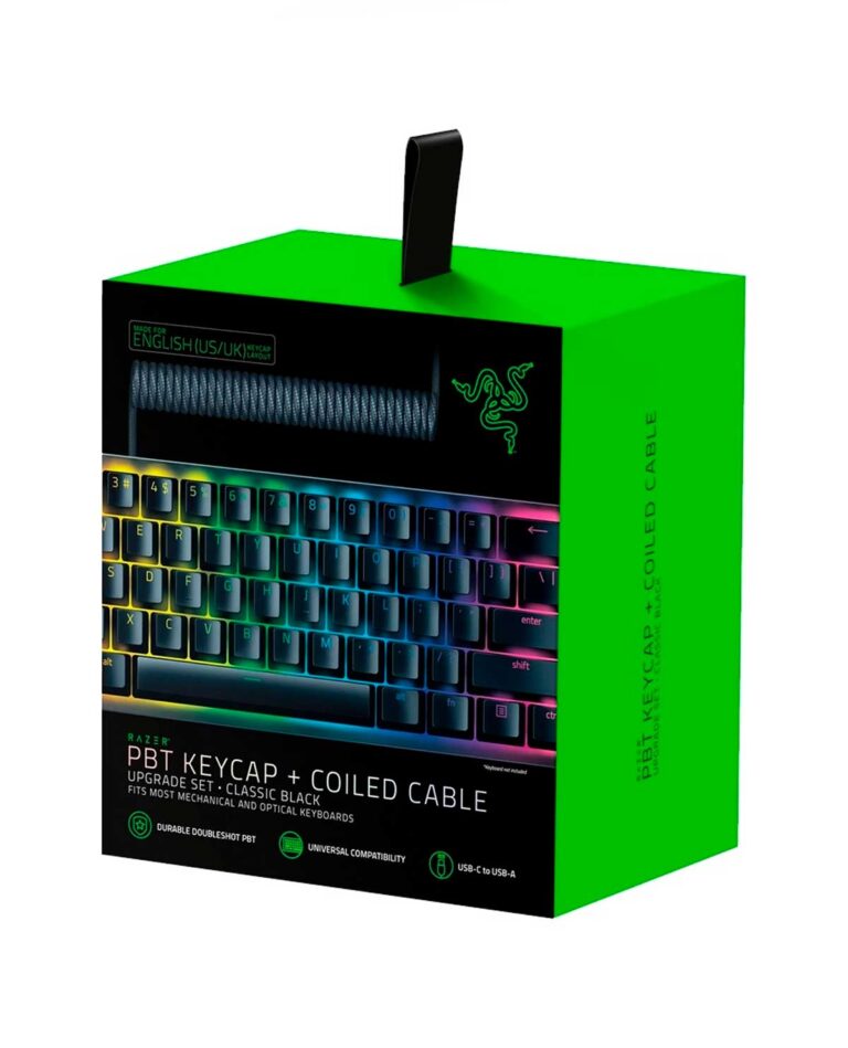SET RAZER PBT 120 KEYCAPS Y CABLE ESPIRAL UPGRADE CLASSIC BLACK ...