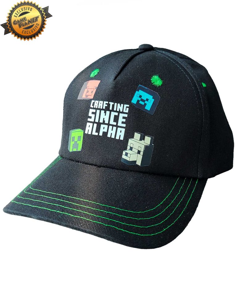 GORRA NEGRA MINECRAFT 15 ANIVERSARIO CRAFTING SINCE ALPHA – Gameplanet